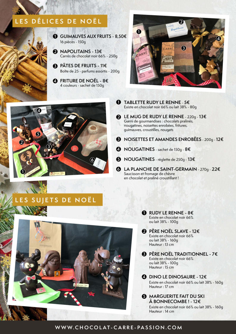 Les Chocolats de Noël - Chocolaterie Carré Passion